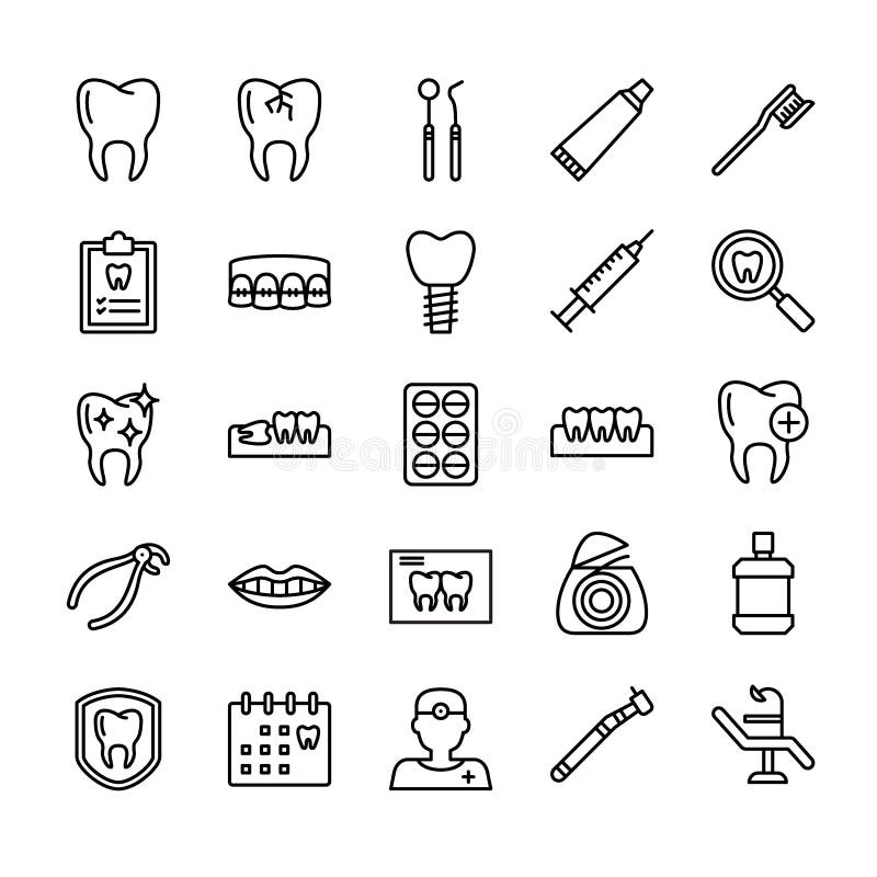 Tooth outline icon stock vector. Illustration of face - 113318571