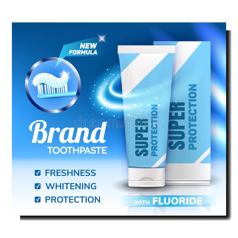 Tooth Paste Blank Package Promo Poster Vector Stock Vector ...