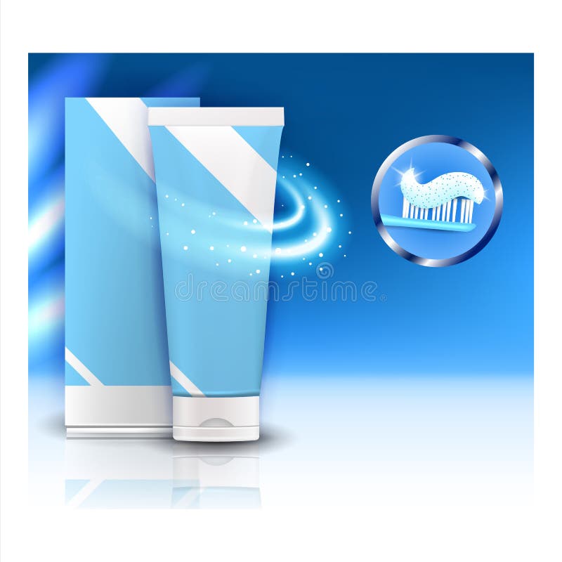 Tooth Paste Blank Package Promo Poster Vector Stock Vector ...