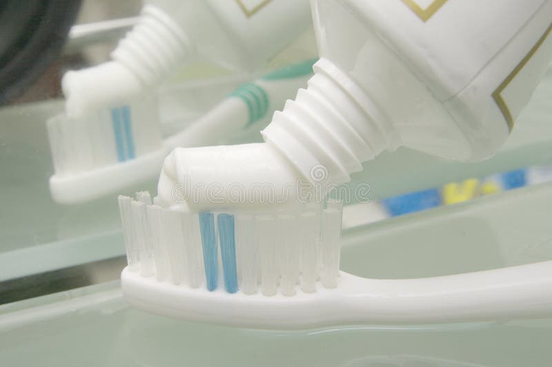 Tooth paste and brush stock image. Image of white, health - 10788795