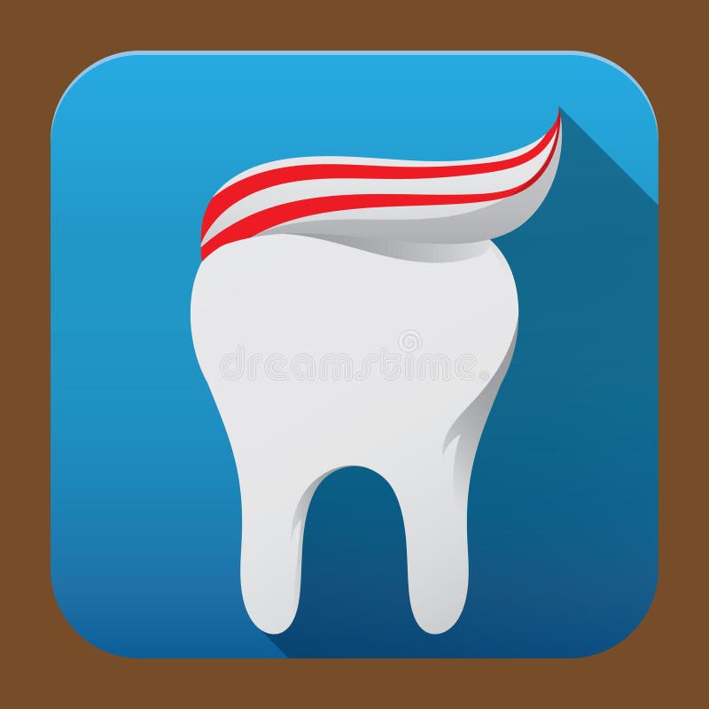 Tooth Paste on Tooth. Vector Illustration Decorative Design Stock ...