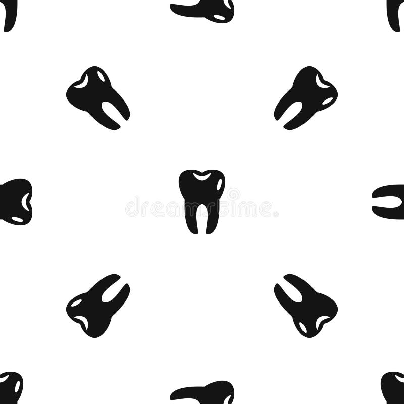 Tooth Pattern Seamless Black Stock Vector - Illustration of care ...