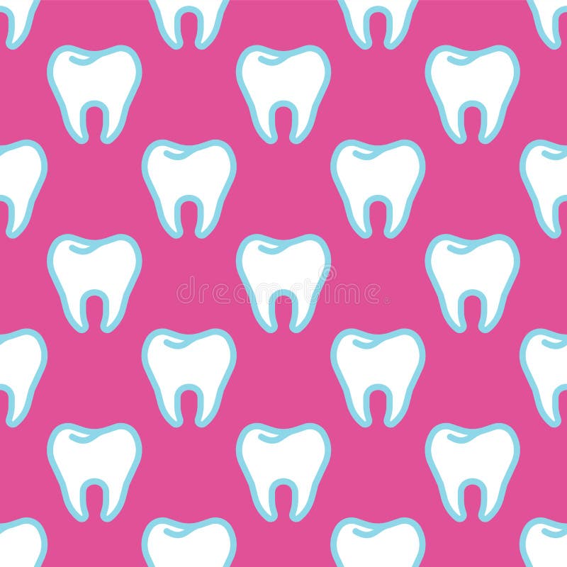Tooth Pattern Seamless. Teeth Background Stock Vector - Illustration of ...