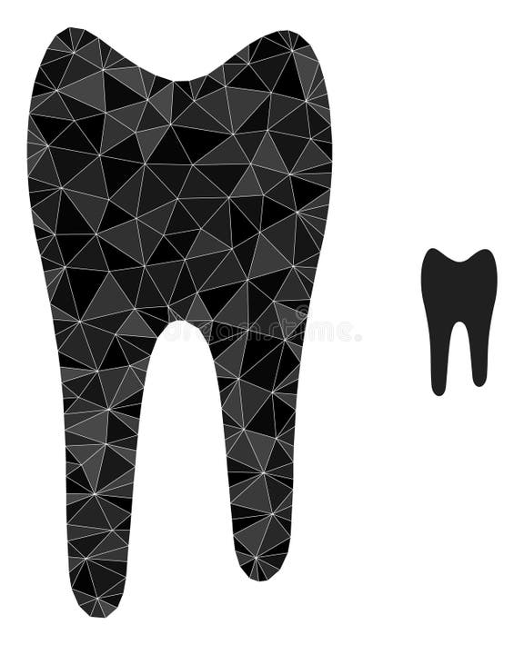 Tooth Polygonal Lowpoly Flat Icon Stock Vector - Illustration of ...