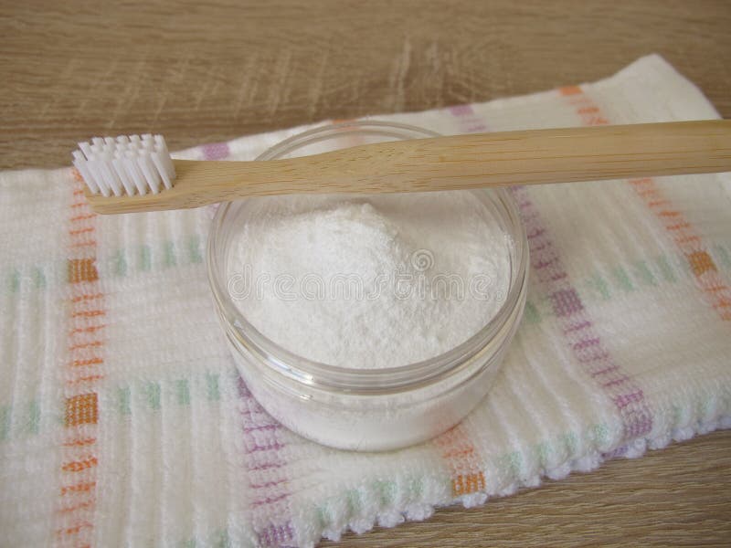 Tooth Powder and a Toothbrush Stock Image - Image of carbonate, frugal ...