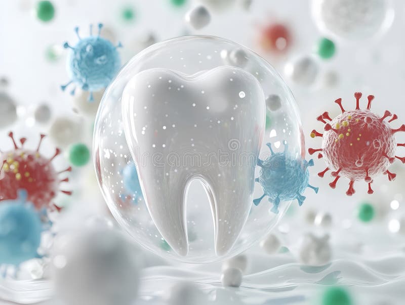 Tooth Protected Against Bacteria Stock Illustration - Illustration of ...