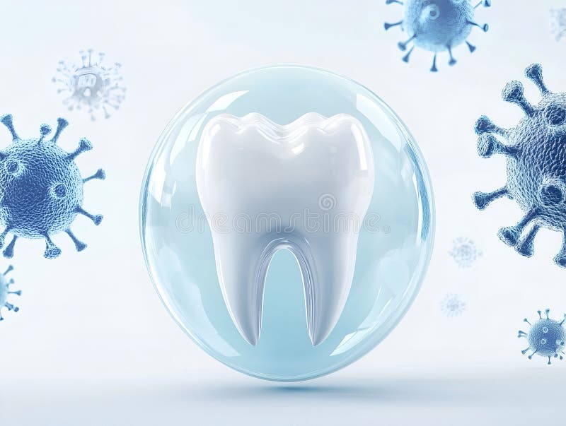 Tooth Protected Against Bacteria Stock Illustration - Illustration of ...