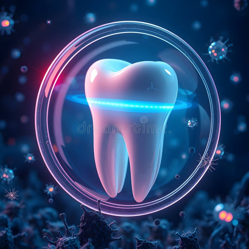 Tooth Protection Against Bacteria and Viruses. 3D Illustration. Stock ...