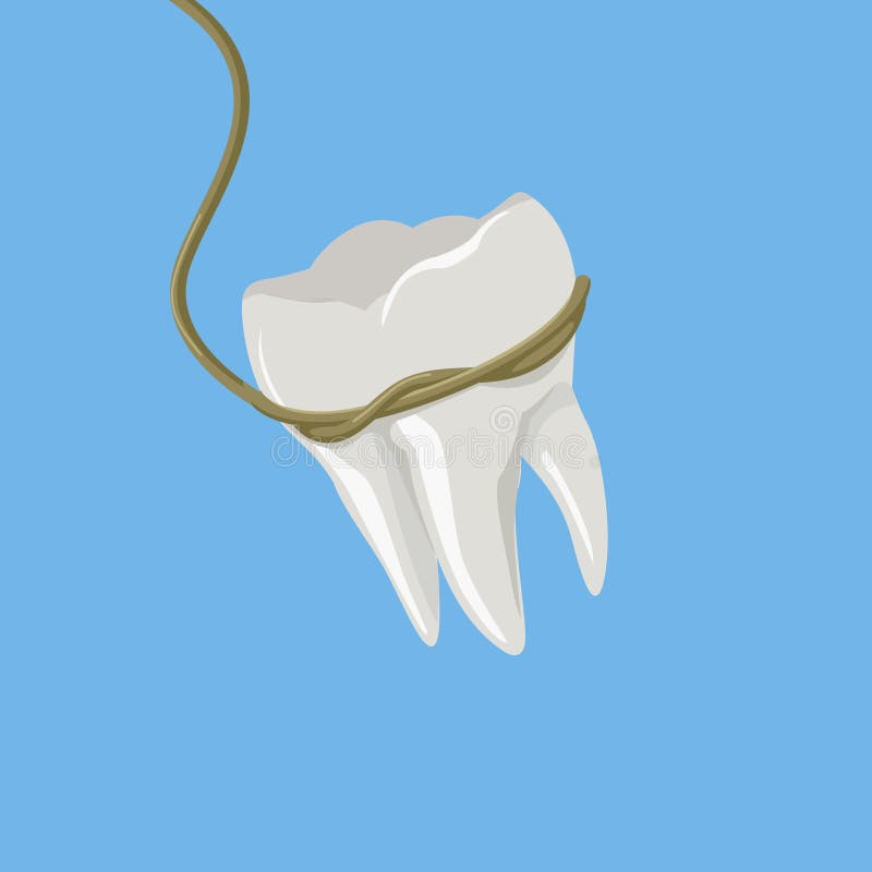 Tooth Pulled with Rope Isometric Vector Stock Vector - Illustration of ...