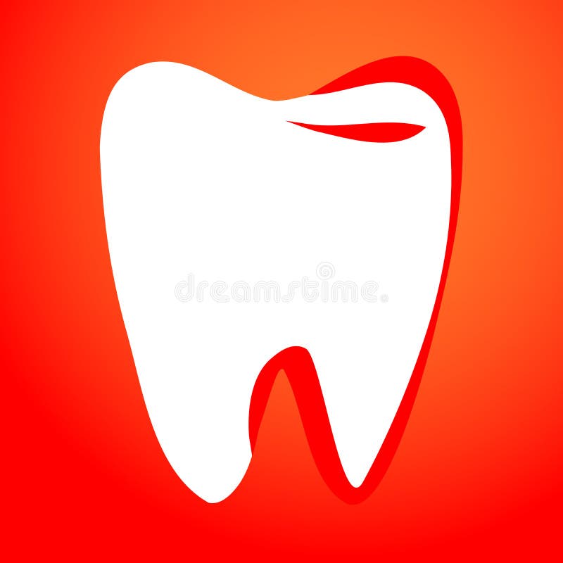Tooth on a Red Background, Template Design Element, Vector Illustration ...