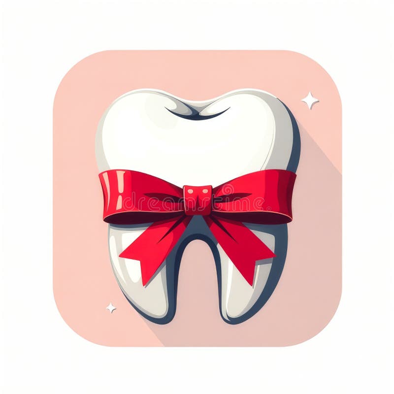 Tooth with a Red Bow Around it Stock Photo - Image of healthy, cavity ...