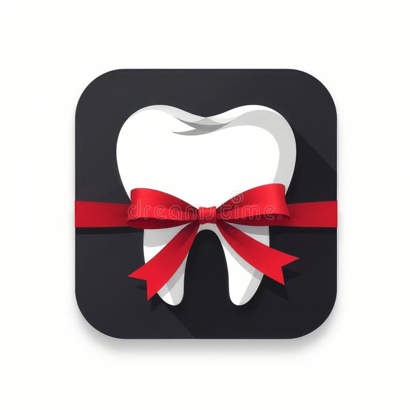 Tooth with a Red Bow Around it Stock Photo - Image of hygiene, medical ...