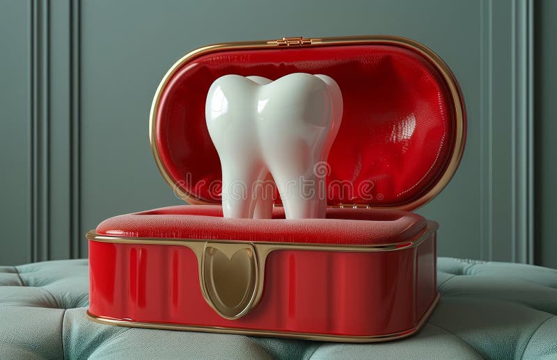 Tooth in Red Case. a Tooth in a Red Ring Box Stock Image - Image of ...