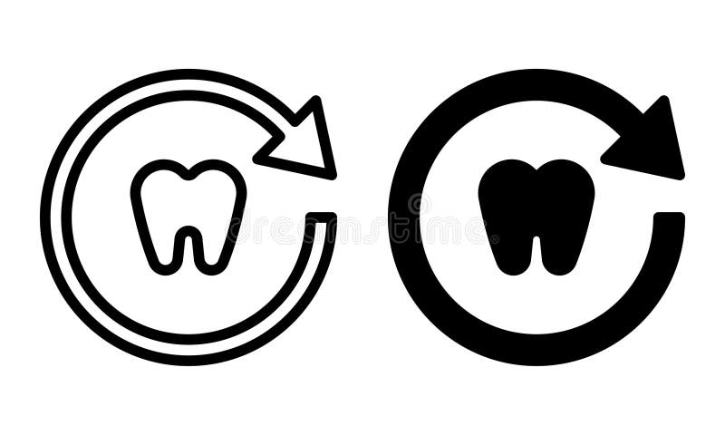 Tooth Repair Icon with Outline and Glyph Style. Stock Vector ...