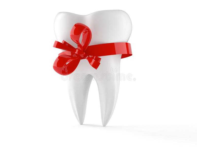 Tooth with ribbon stock illustration. Illustration of care - 113708998
