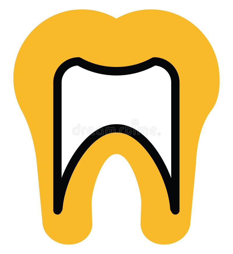Tooth root fill in, icon stock vector. Illustration of vector - 259400641