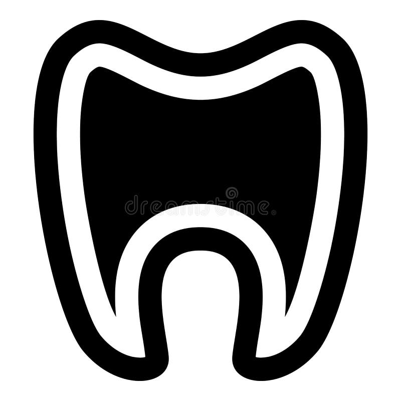 Tooth with Root Icon, Simple Style Stock Vector - Illustration of ...