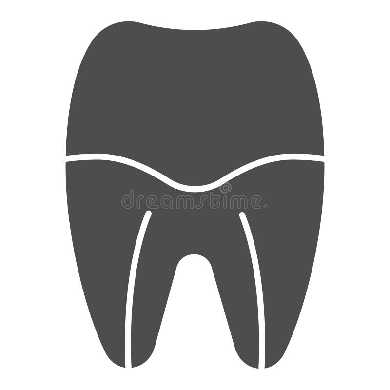Tooth Root Solid Icon. Tooth Canal Vector Illustration Isolated on ...