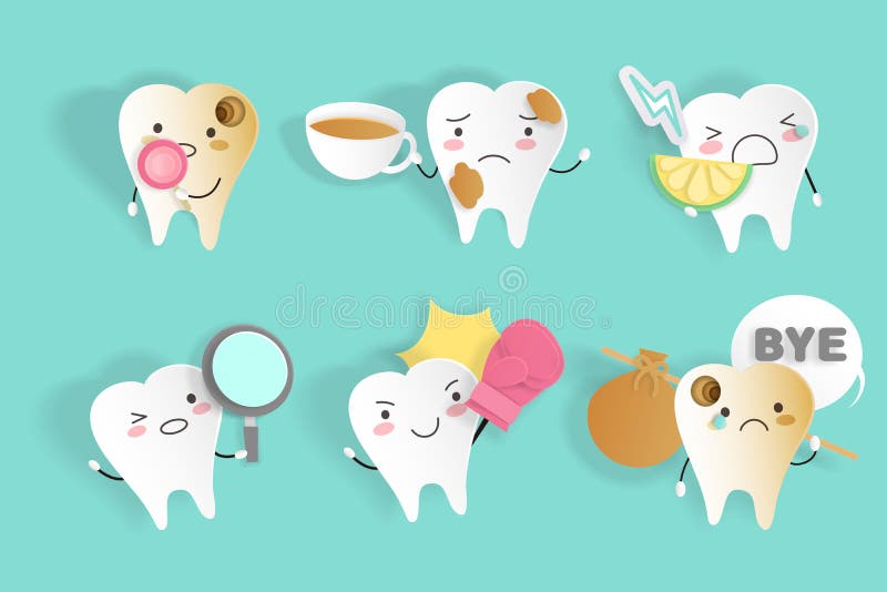 Cartoon sensitivity tooth stock vector. Illustration of dentistry ...