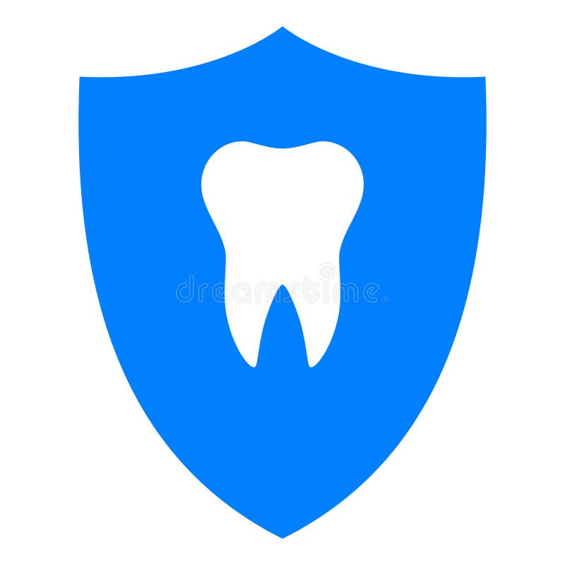 Tooth and shield stock vector. Illustration of icon - 229157399