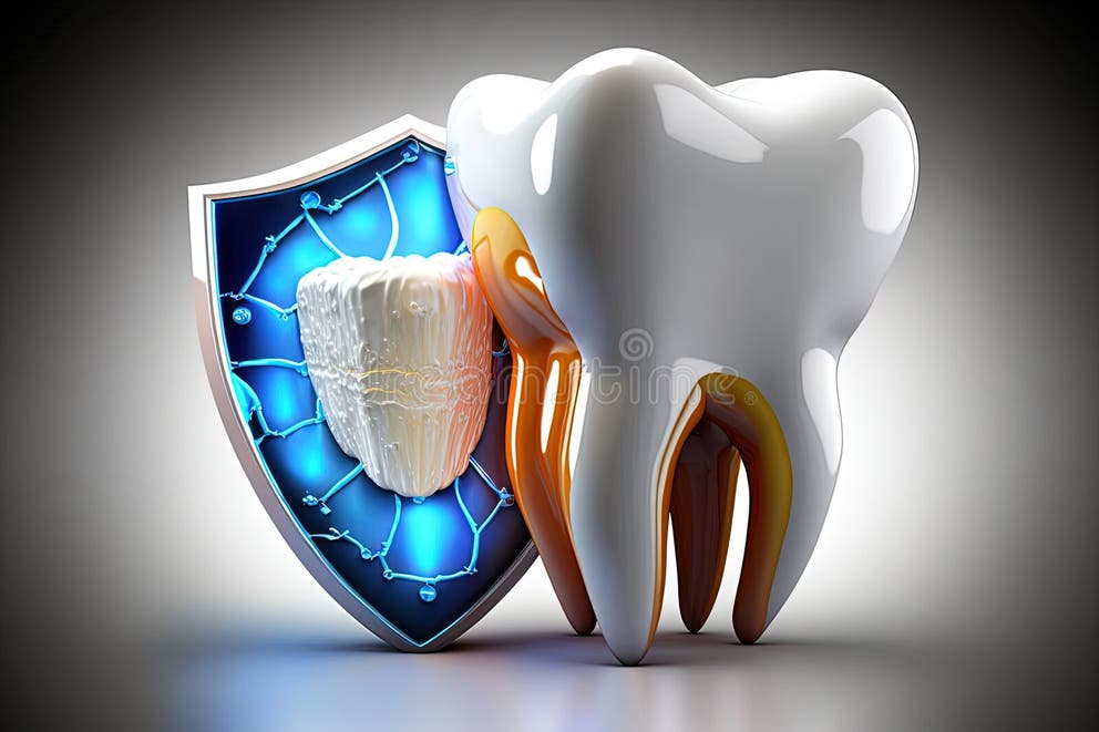 Tooth Shield Concept Protection Teeth Stock Illustration - Illustration ...