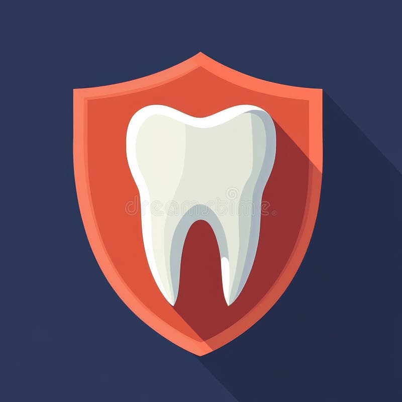 The Tooth on the Shield Logo Icon is a Flat Illustration Suitable for ...