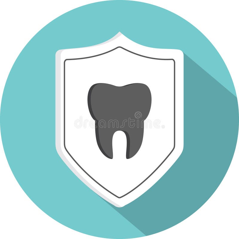 Tooth with Shield. Vector Illustration Decorative Design Stock Vector ...