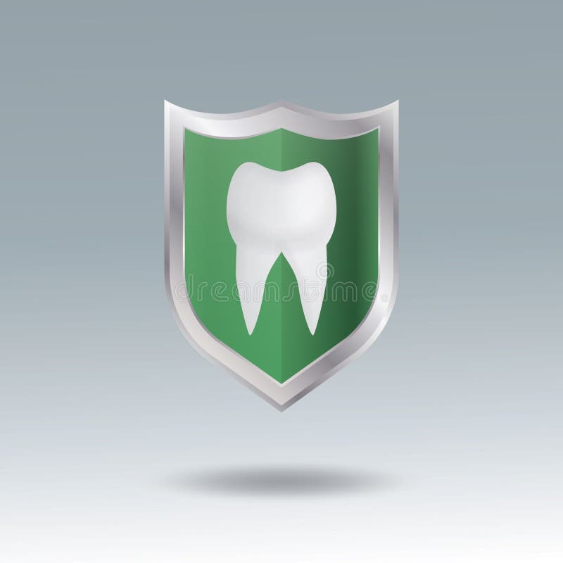 Tooth Shield. Vector Illustration Decorative Design Stock Vector ...