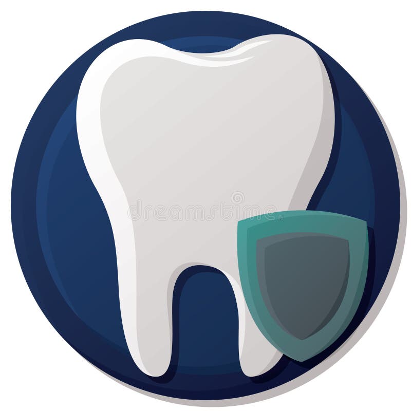 Tooth with Shield. Vector Illustration Decorative Design Stock Vector ...