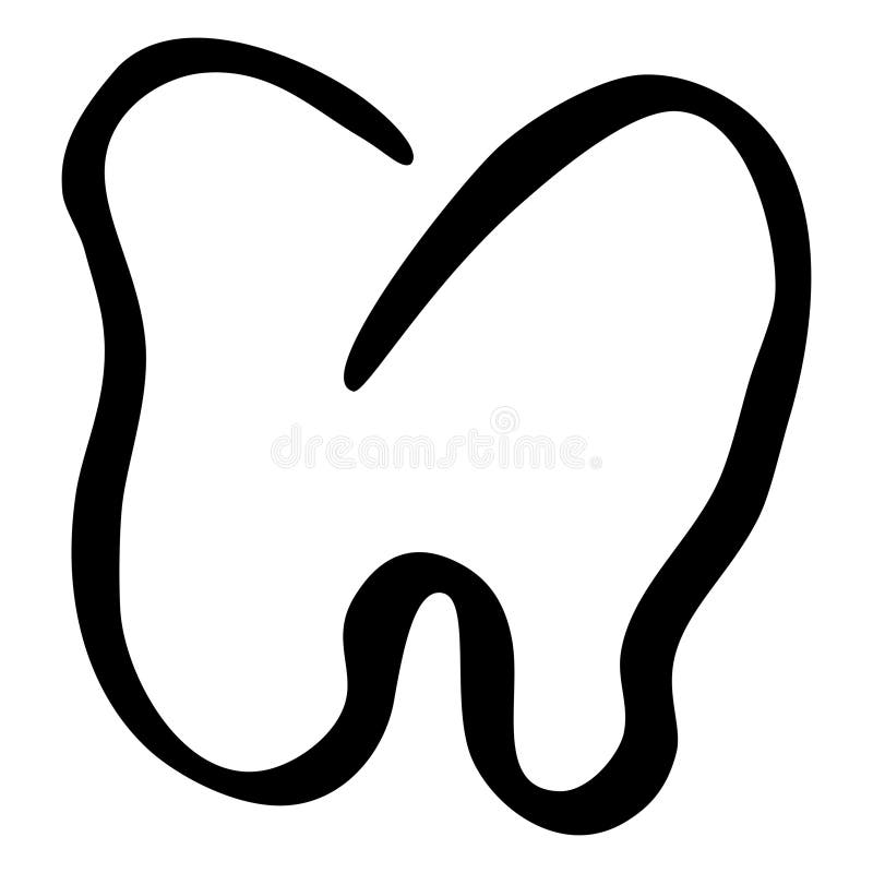 Tooth, Simple Vector Doodle, Hand Draw Sketch Stock Vector ...