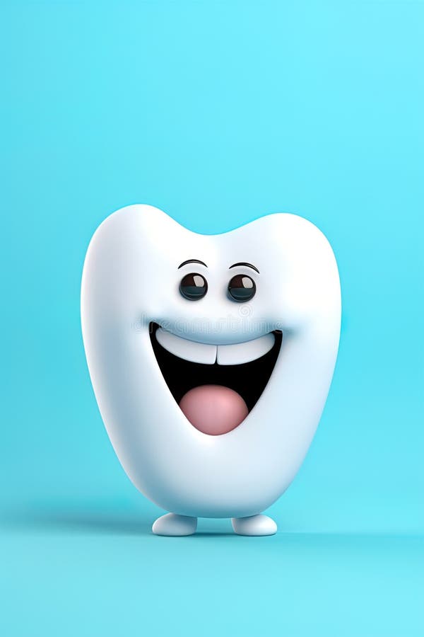 Tooth with Smiling Face. Ai Generative Stock Illustration ...