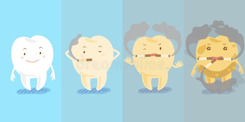 Tooth Smoking before and after Stock Vector - Illustration of care ...