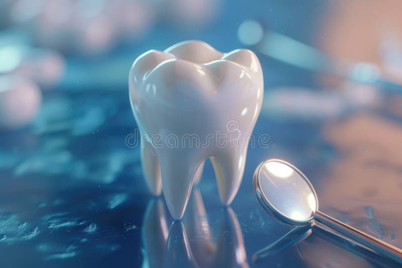 A Tooth and a Spoon Sit on a Table, Awaiting Use or Attention Stock ...