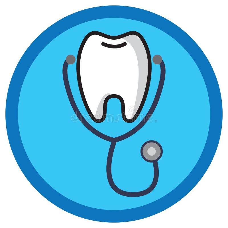 Tooth with Stethoscope. Vector Illustration Decorative Design Stock ...