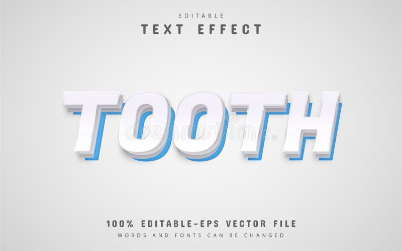 Tooth Text Effect Paper Style Stock Vector - Illustration of yellow ...