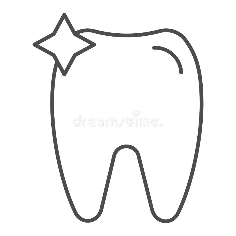 Tooth Thin Line Icon. Dent Vector Illustration Isolated on White Stock ...