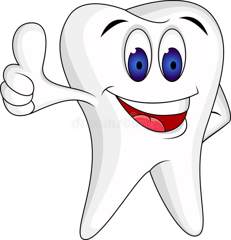 Cute Cartoon Tooth with Thumb Up Stock Vector - Illustration of floss ...