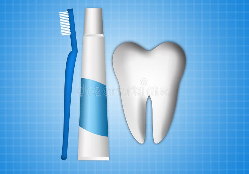 Tooth with Toothbrush and Toothpaste Stock Illustration - Illustration ...