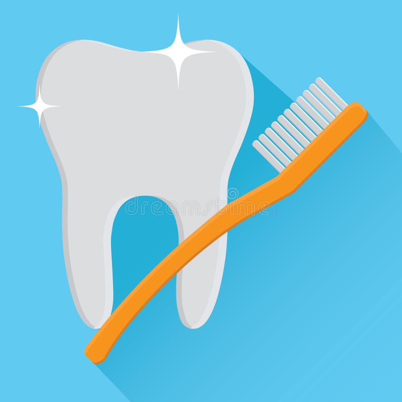 Tooth with Toothbrush. Vector Illustration Decorative Design Stock ...