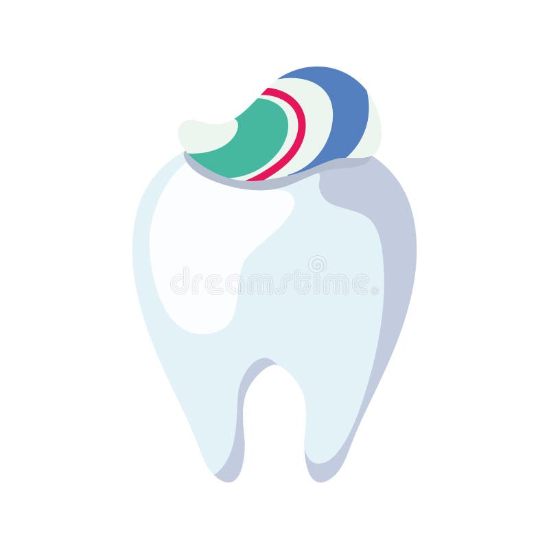 Tooth with toothpaste stock vector. Illustration of health - 298000185