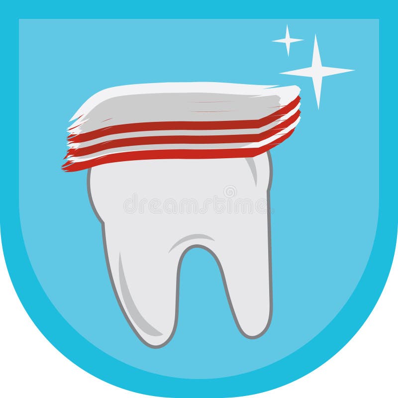 A Tooth with Toothpaste. Vector Illustration Decorative Design Stock ...