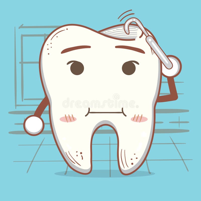 Tooth Using Dental Probe. Vector Illustration Decorative Design Stock ...