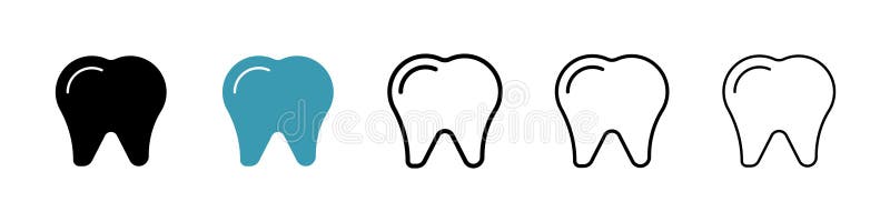 Tooth vecor icon set stock vector. Illustration of flat - 340851544