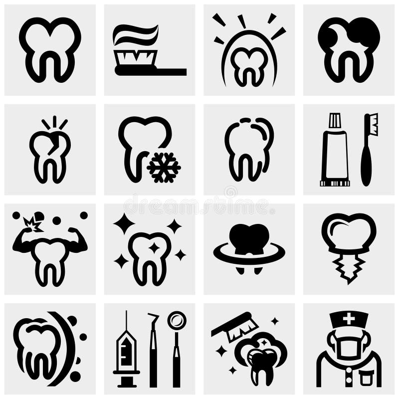 Tooth vector icons set stock vector. Illustration of icons - 33473952