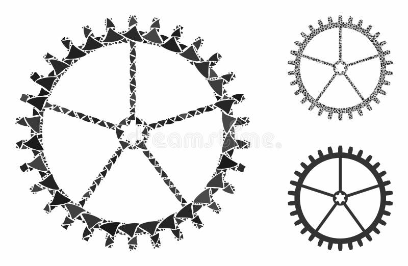 Tooth Wheel Composition Icon of Bumpy Elements Stock Vector ...