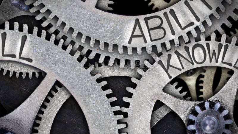 Tooth Wheels with Ability, Skill and Knowledge Concept Stock Video ...