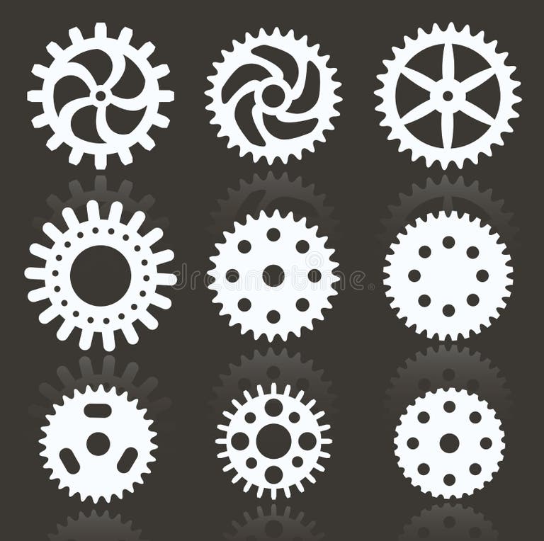 Tooth wheels (white) stock vector. Illustration of industrial - 31054482