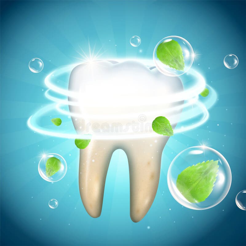 Tooth whitening effect stock vector. Illustration of mint - 308623092