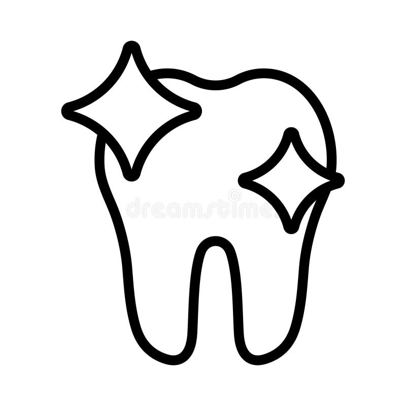 Tooth Whitening Icon, Line Icon with Editable Stroke. Stock Vector ...