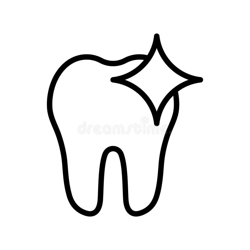 Tooth Whitening Icon, Line Icon with Editable Stroke. Stock Vector ...